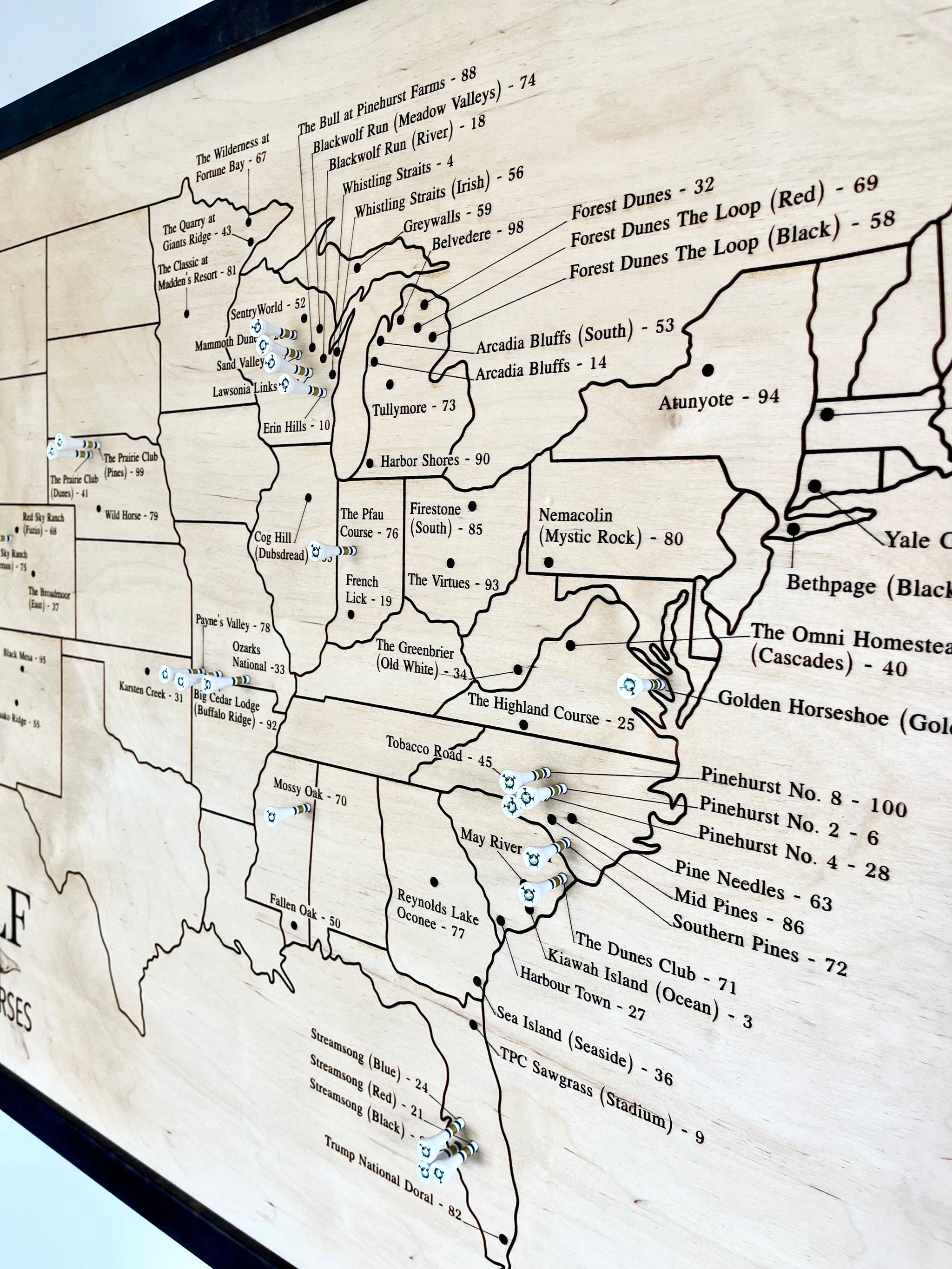 Top 100 Golf Courses Map | The Golfer's Bucket List – Rota Golf